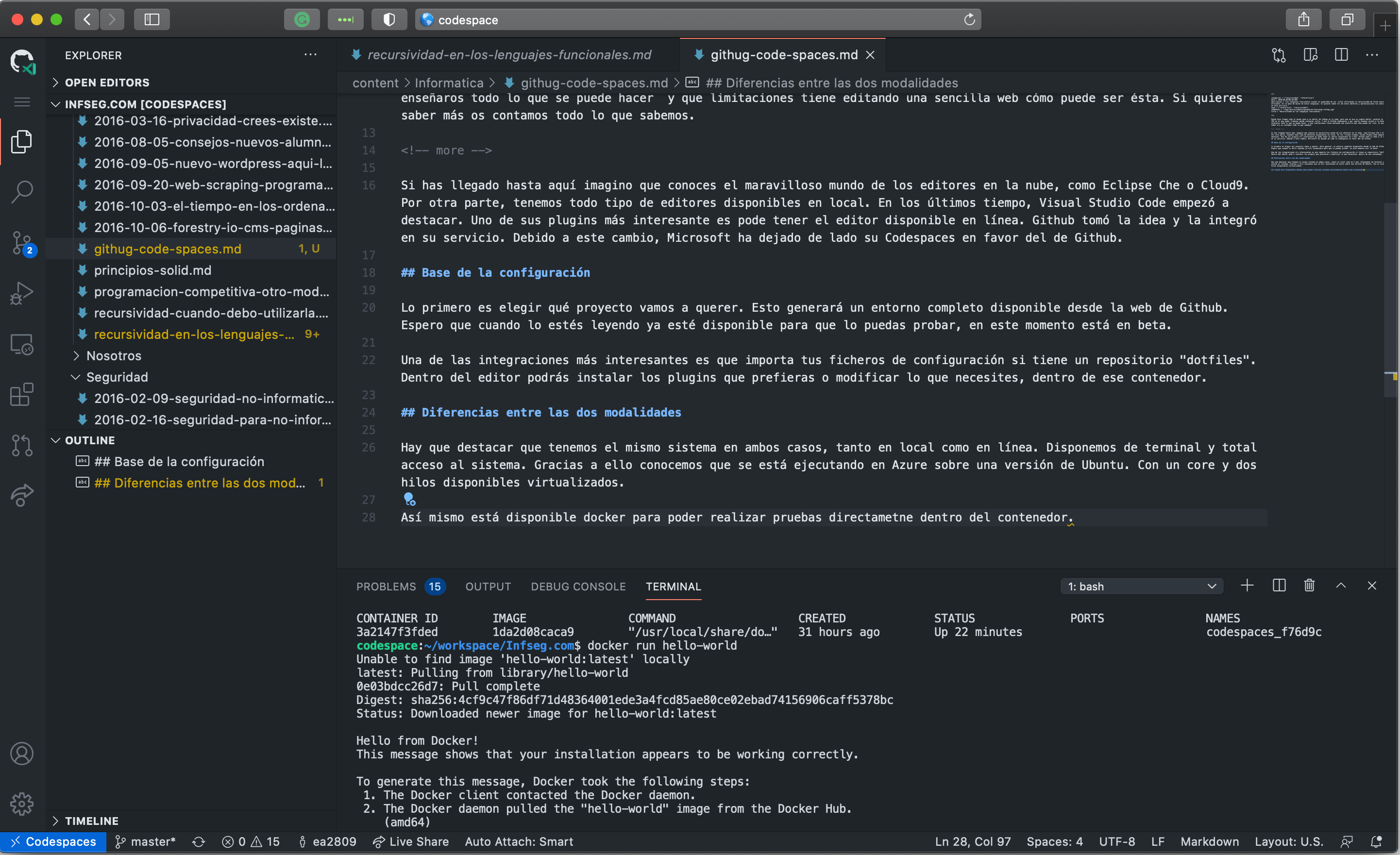 Github Codespaces, tu IDE en la nube - InfSeg